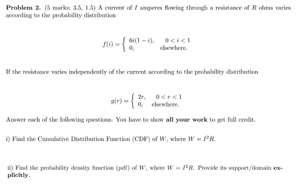 Solved Problem 2. (5 marks; 3.5, 1.5) A current of I amperes | Chegg.com