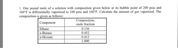 Solved One pound mole of a solution with composition given | Chegg.com