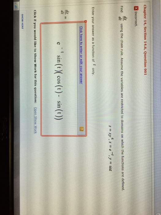 Solved Find dz/dt using the chain rule. Assume the variables | Chegg.com