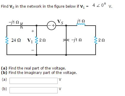 Solved Find VS in the network in the figure below if V1 = 4 | Chegg.com