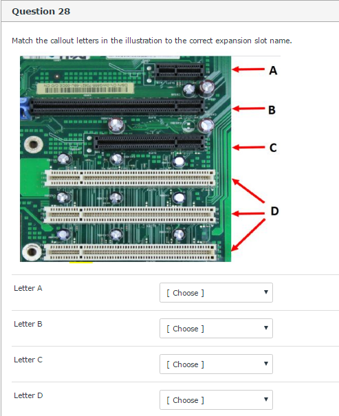 Solved Match the call out letters in the illustration to the | Chegg.com