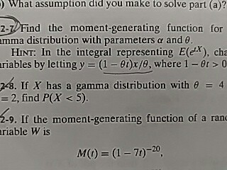 Solved Find the moment generating function for the gamma | Chegg.com