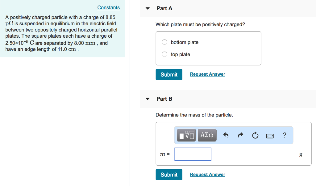 Solved Constants Part A A positively charged particle with | Chegg.com