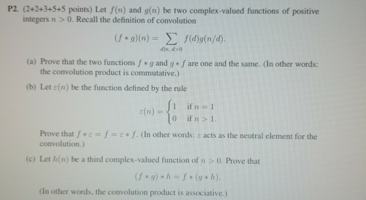 Solved P2. (2+2+3+5+5 points) Let f(n) and g(n) be two | Chegg.com Solved P2. (2+2+3+5+5 points) Let f(n) and g(n) be two | Chegg.com