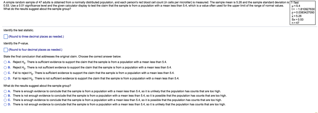 Solved A simple random sample of 47 adults is obtained from | Chegg.com