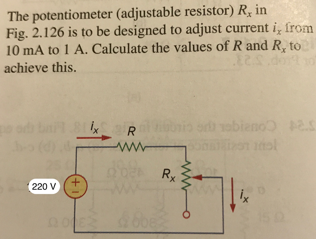 Solved The potentiometer (adjustable resistor) R_x in Fig. | Chegg.com