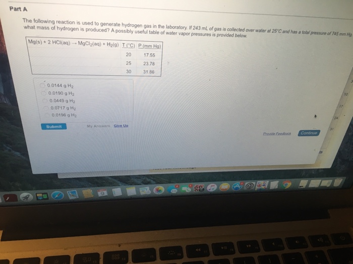 Solved The following reaction is used to generate hydrogen | Chegg.com
