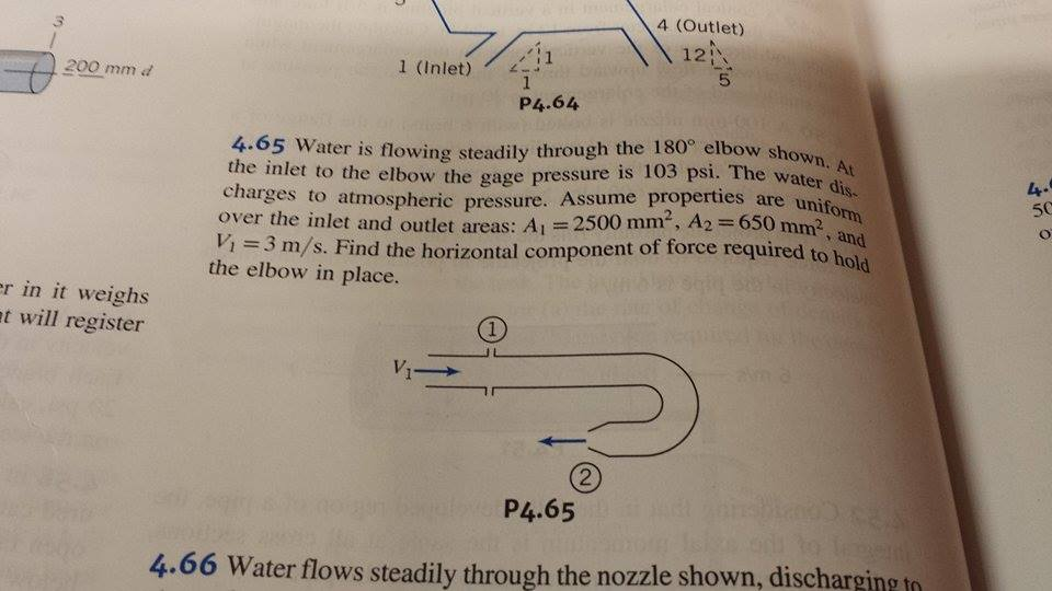 Water is flowing steadily through the 180 degree | Chegg.com