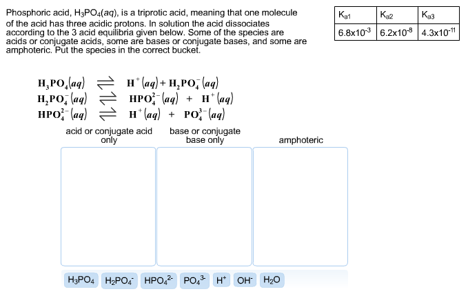 Solved Phosphoric acid, H3PO4(aq),is a triprotic acid, | Chegg.com
