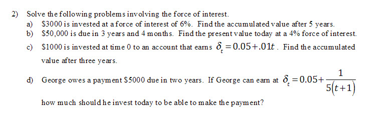 Solved Solve the following problems involving the force of | Chegg.com