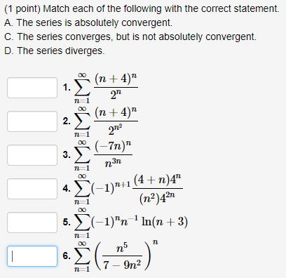 Solved Match each of the following with the correct | Chegg.com