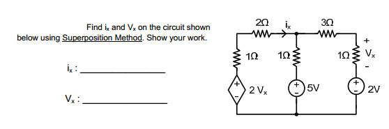 Solved Find i_x and V_x on the circuit shown below using | Chegg.com