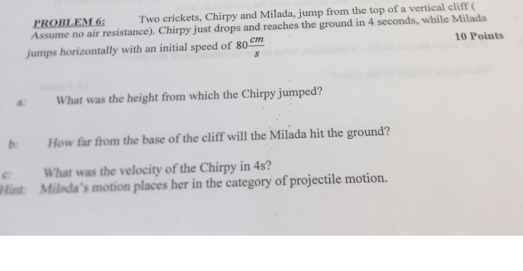 Solved Problem6 Two Crickets Chirpy And Milada Jump From