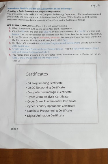 Solved 412 PowerPoint Module Graded Lab Assignment Shape and | Chegg.com