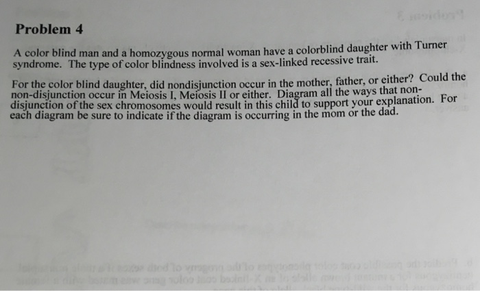 Solved A Color Blind Man And A Homozygous Normal Woman Have 2569