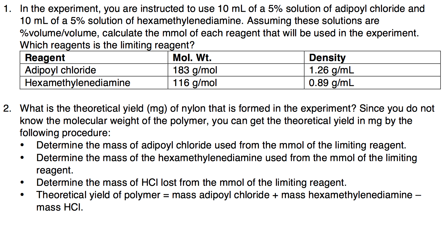 Solved In the experiment, you are instructed to use 10 mL of | Chegg.com