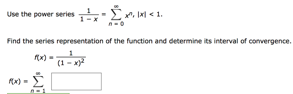 Solved Use the power series = 〉 1x1