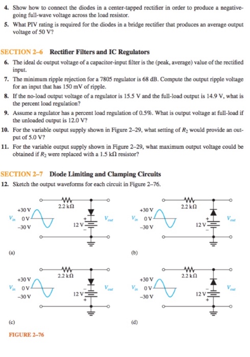 Solved The minimum ripple rejection for a 7805 regulator is | Chegg.com