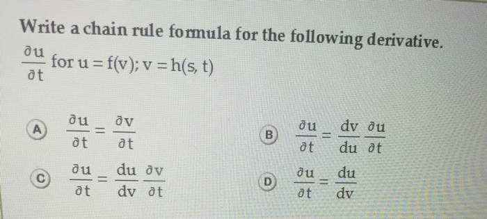 Solved Write a chain rule formula for the following | Chegg.com