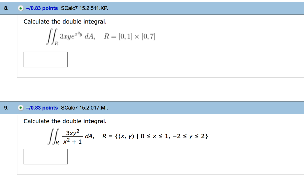 Solved Calculate the double integral. integral integral_R | Chegg.com
