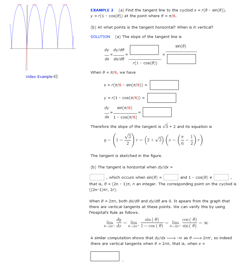 Find the tangent line to the cycloid x = r(theta - | Chegg.com