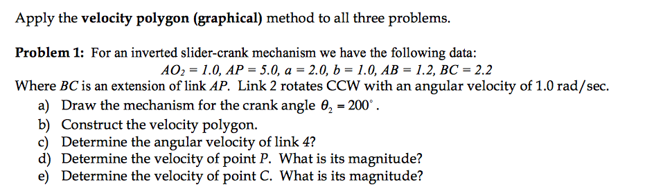 Apply the velocity polygon (graphical) method to all | Chegg.com