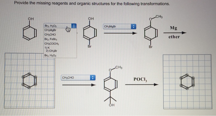 Solved Provide the missing reagents and organic structures | Chegg.com