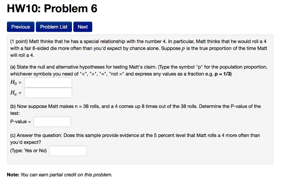 Solved HW10: Problem 6 Previous Problem List Next (1 point) | Chegg.com