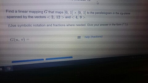 Solved Find a linear mapping G that maps [0, 1] times [0, 1] | Chegg.com