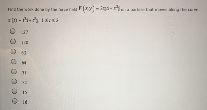 Solved Find the work done by the force field on a particle | Chegg.com