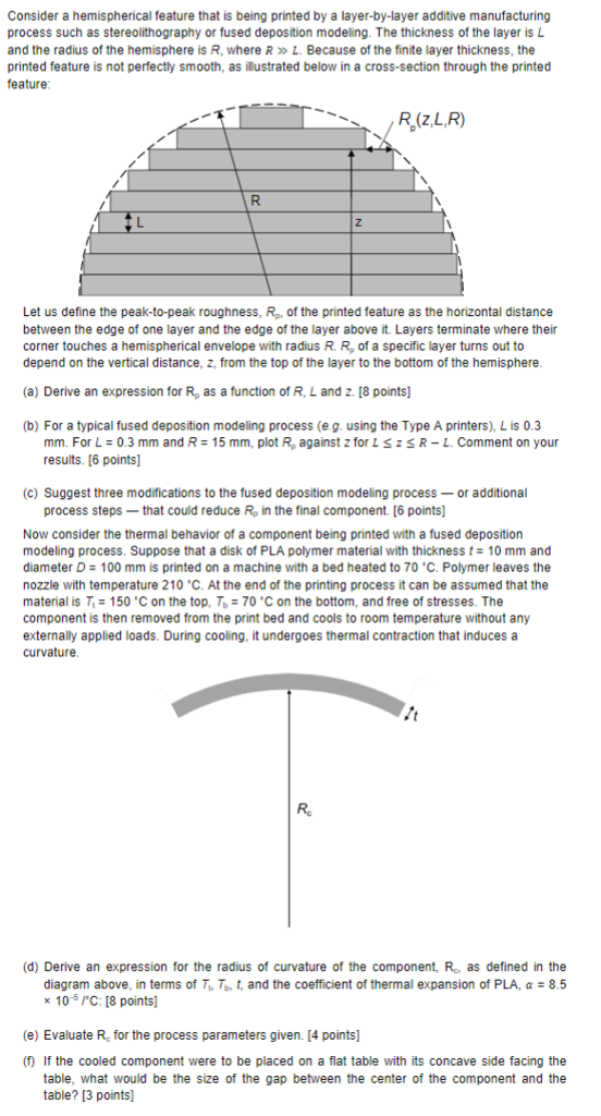 Solved Consider a hemispherical feature that is being | Chegg.com