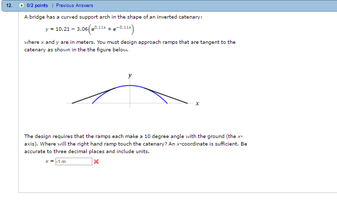 Solved A bridge has a curved support arch in the shape of an | Chegg.com