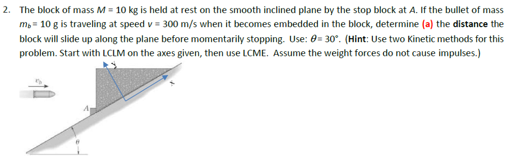Solved The block of mass M 10 kg is held at rest on the | Chegg.com