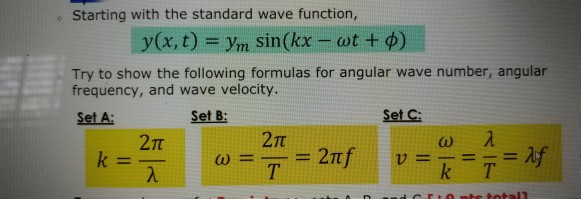 Solved Starting with the standard wave function, (x, | Chegg.com