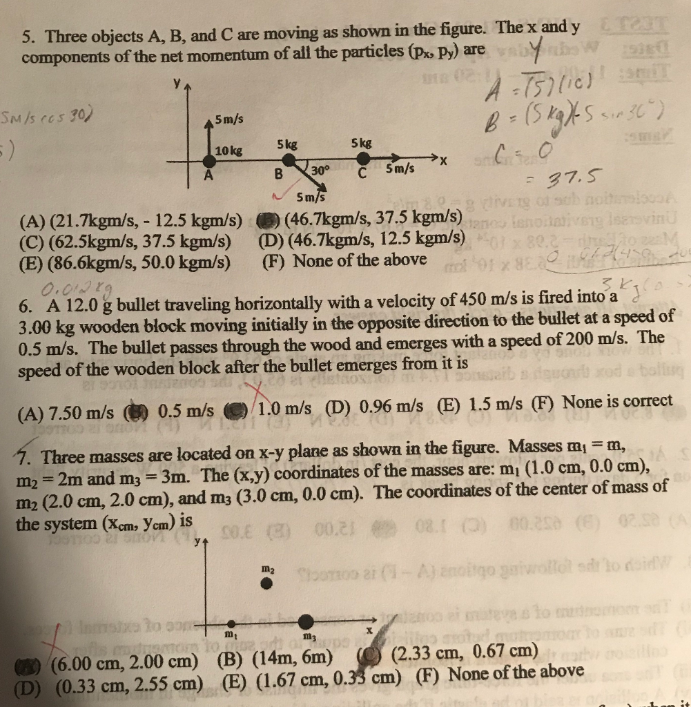 Solved 5. Three objects A, B, and C are moving as shown in | Chegg.com