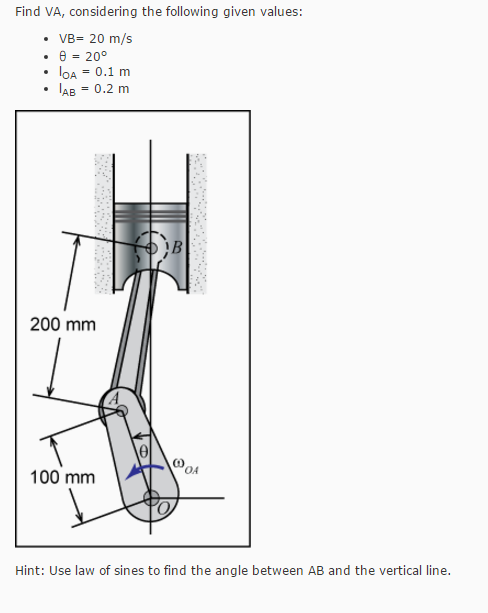 Solved Find VA, considering the following given values: VB= | Chegg.com