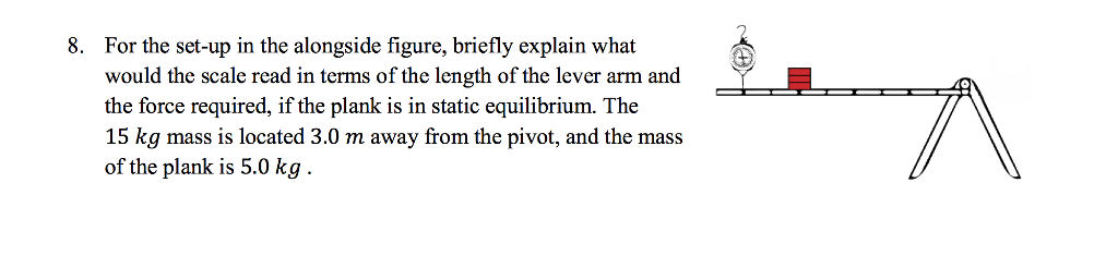Solved 8. For the set-up in the alongside figure, briefly | Chegg.com