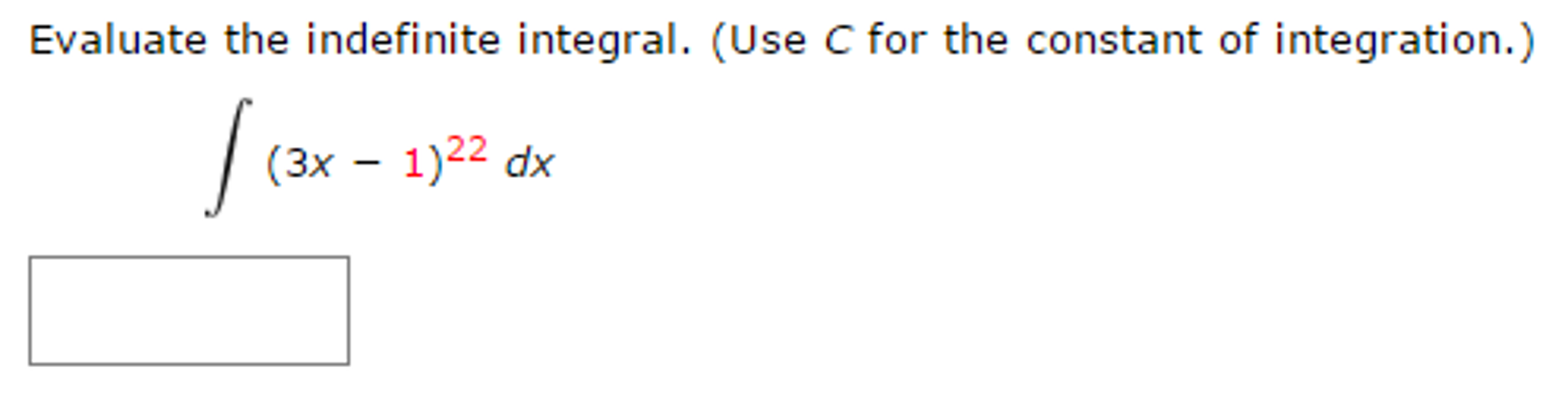 Solved Evaluate the indefinite integral. (Use C for the | Chegg.com
