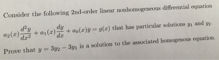 Solved Consider the following 2nd-order linear | Chegg.com
