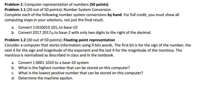 Solved Computer Representation Of Numbers Number System 