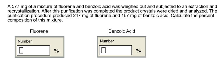 Solved A 577 mg of a mixture of fluorene and benzoic acid | Chegg.com