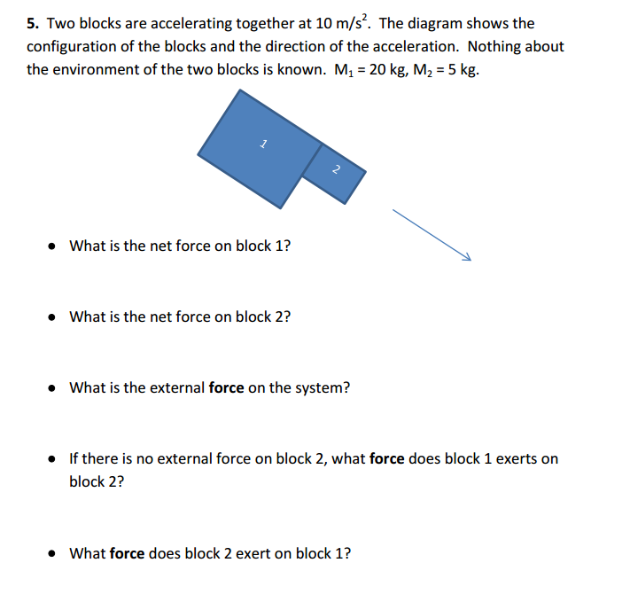 Solved Two blocks are accelerating together at 10 m/s2. The | Chegg.com