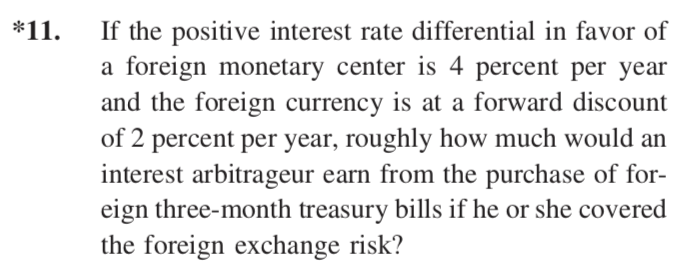 Solved *11. If the positive interest rate differential in | Chegg.com