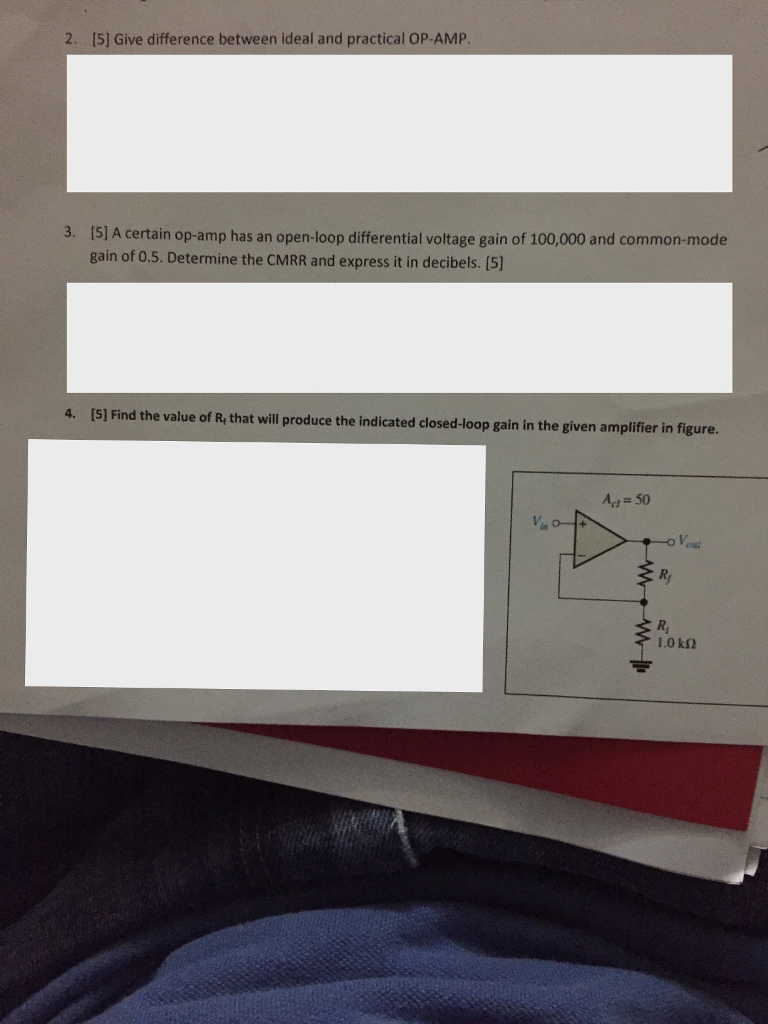 Solved 2. [5] Give difference between ideal and practical | Chegg.com
