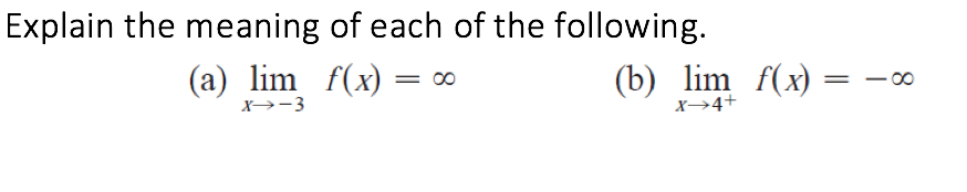 Solved Explain the meaning of each of the following. (a) lim | Chegg.com