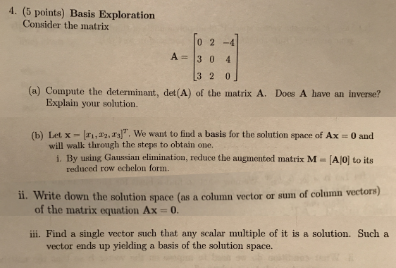 Solved Compute the determinant, det(A) of the matriz A. Does | Chegg.com Solved Compute the determinant, det(A) of the matriz A. Does | Chegg.com