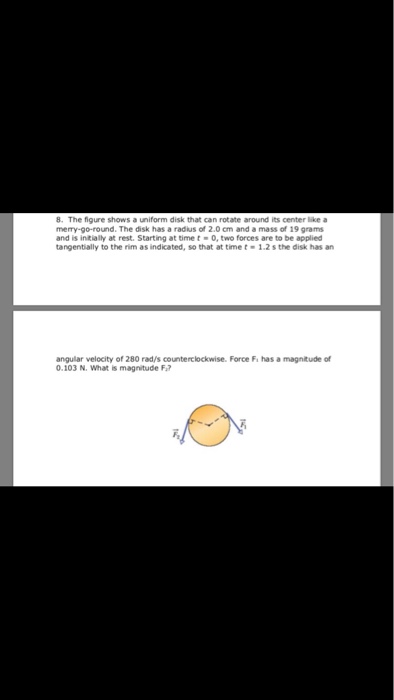 Solved The figure shows a uniform disk that can rotate | Chegg.com