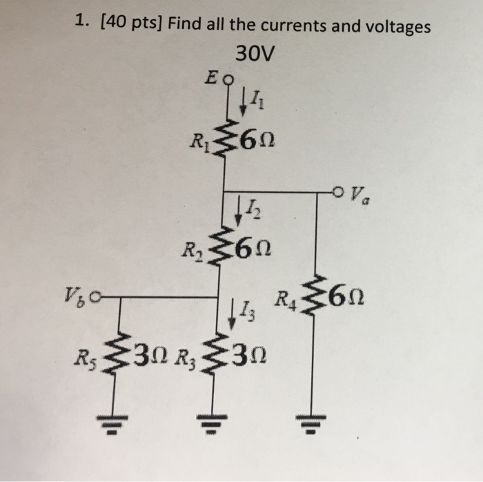 Solved Find all the currents and voltages 30V | Chegg.com