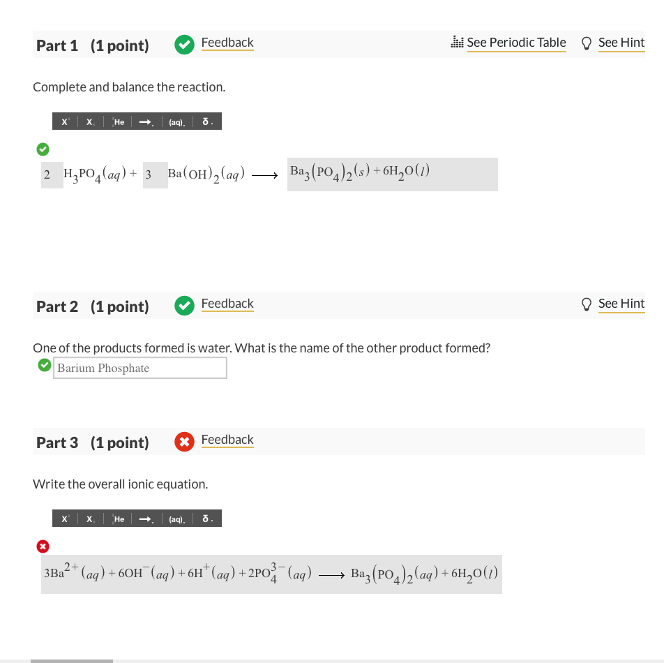 Solved JUST PART 3 PLEASE 24. Complete and balance the | Chegg.com