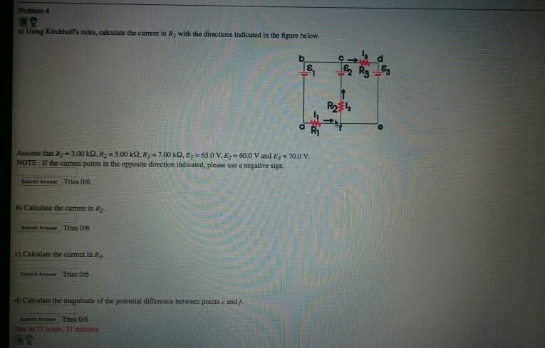 Solved Problem 4 Using Kirchhoffs Rules Calculate The